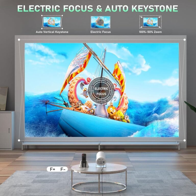 XuanPad Electric Focus Mini Projector – Android System, WiFi 6